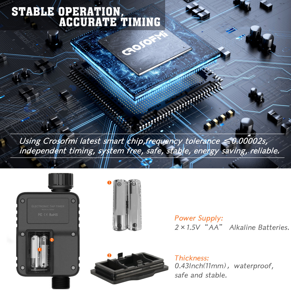 CROSOFMI Sprinkler Timer,Water Timer Digital Programmable Garden Lawn ...