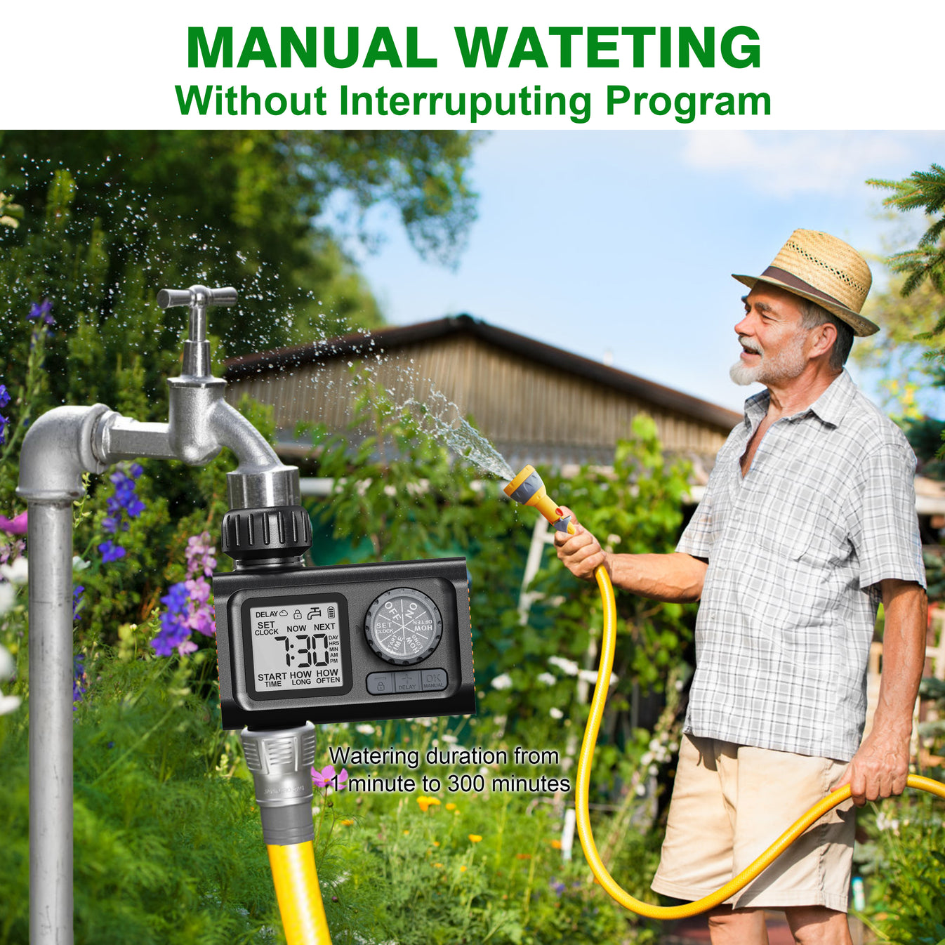 CROSOFMI Sprinkler Timer, Programmable Water Timer Digital Programmabl ...