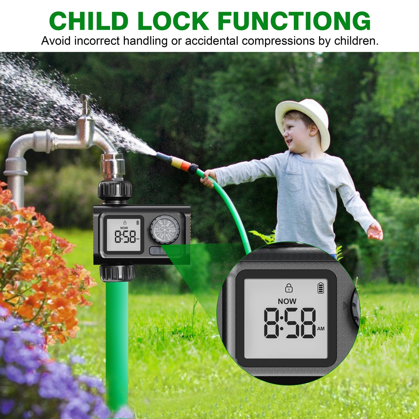 CROSOFMI Sprinkler Timer, Programmable Water Timer Digital Programmabl ...