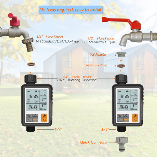 CROSOFMI Sprinkler Timer,Water Timer Digital Programmable Garden Lawn ...